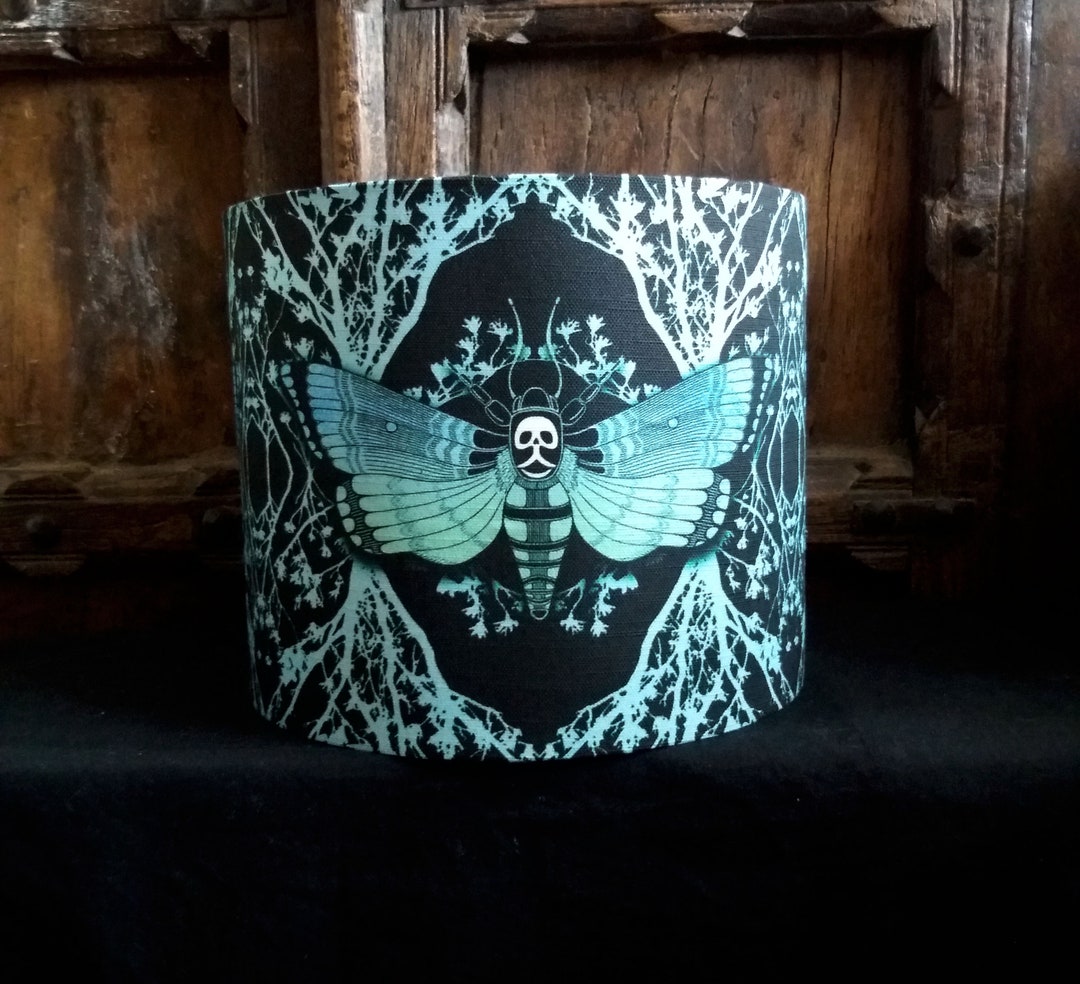 Turquoise Moth Linen Lamp Shade, Gothic Home Decor (25cm) - Etsy