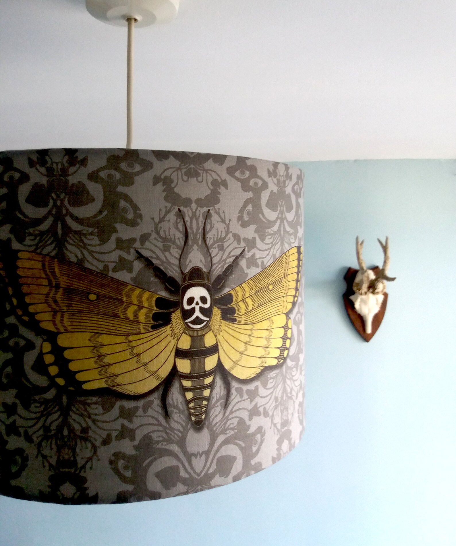Victorian Gothic Dragon Light Shade, William Morris Style Drum Pendant ...