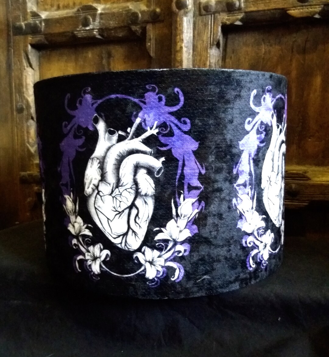 Large Gothic Light Shade 40cm Velvet Anatomical Heart, Victorian Gothic ...