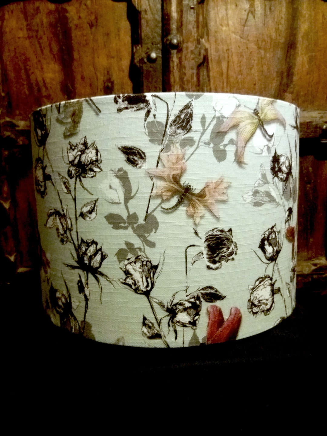 Dark Nature Botanical Lamp Shade, Cottagecore Home Decor Moth Drum ...