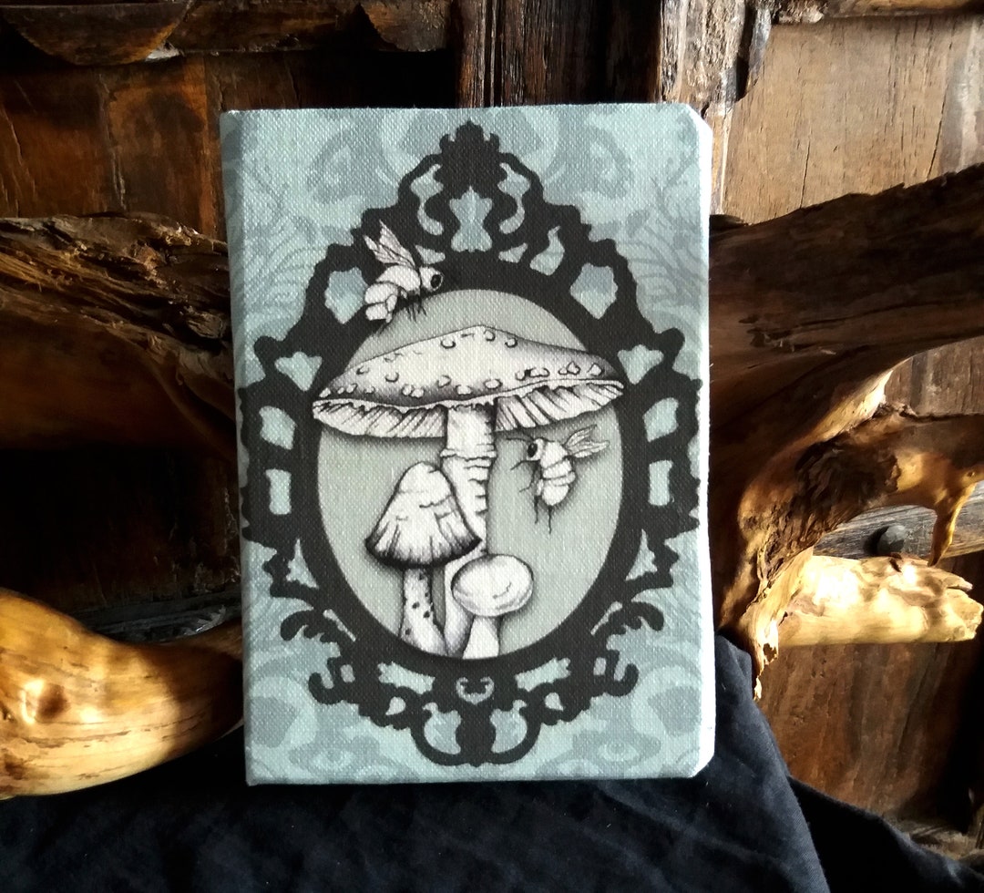 A5 Toadstool Goblincore Notebook, Mushroom Print Gothic Woodland ...