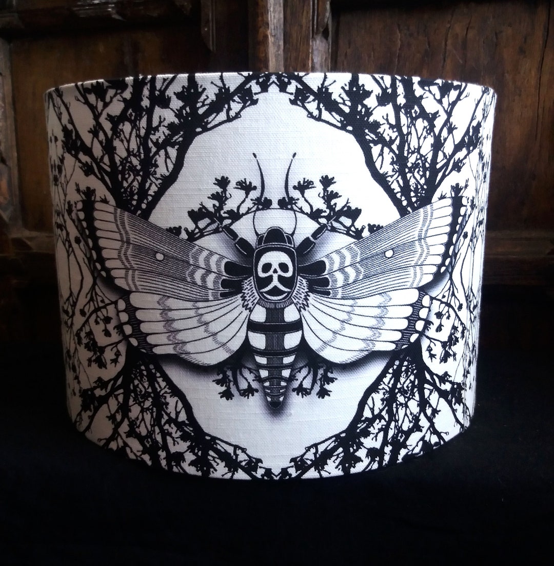 Moth Light Shade Gothic Home Decor, Alternative Deaths Head Moth Witchy ...