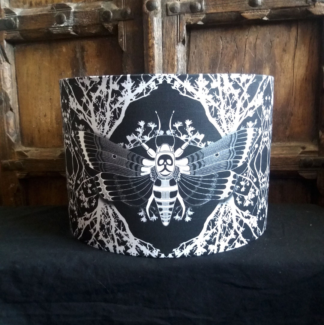 Ghost Moth Black Victorian Gothic Lamp Shade, Elegant Alternative Decor ...