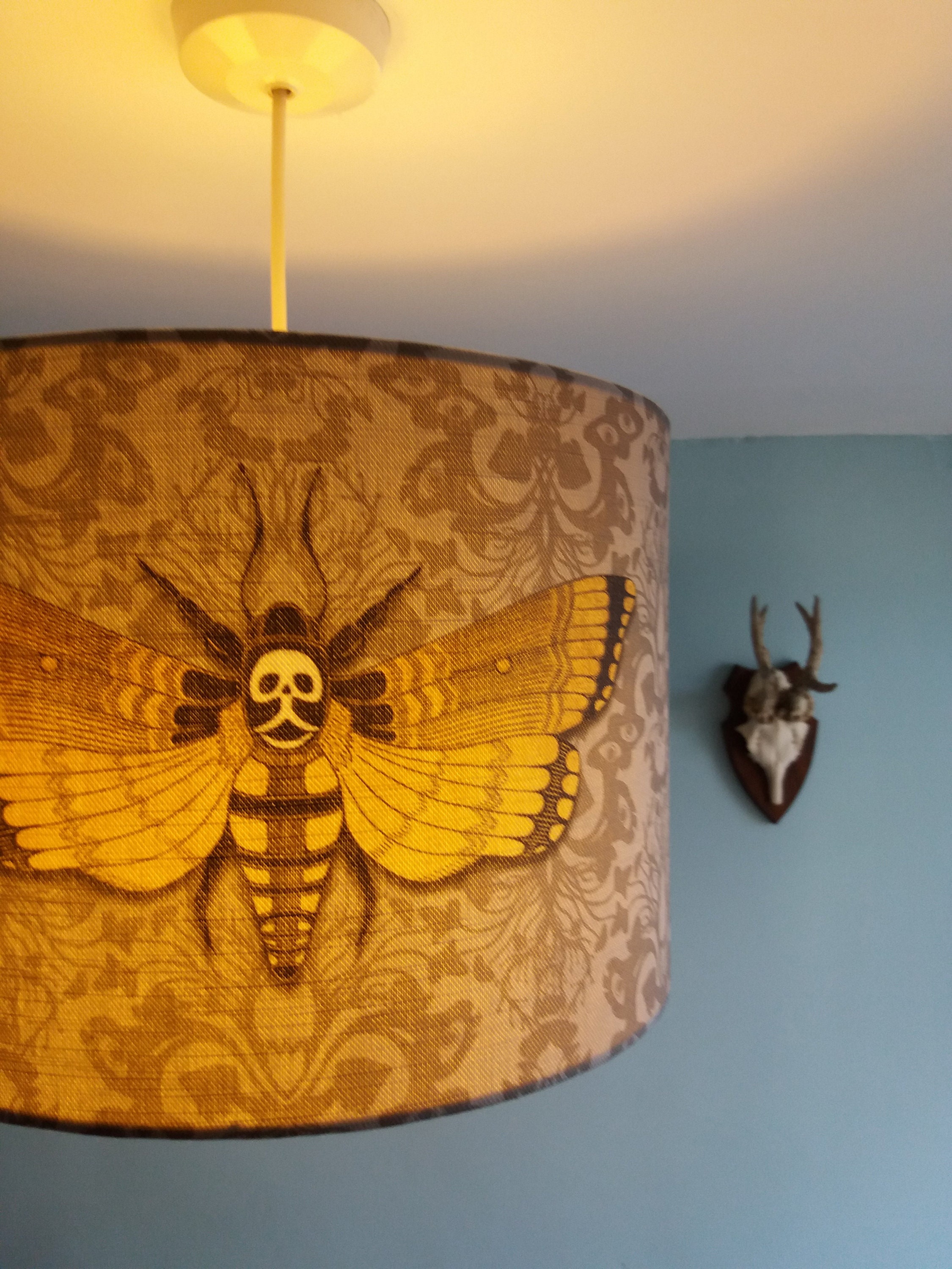 Victorian Gothic Dragon Light Shade, William Morris Style Drum Pendant ...
