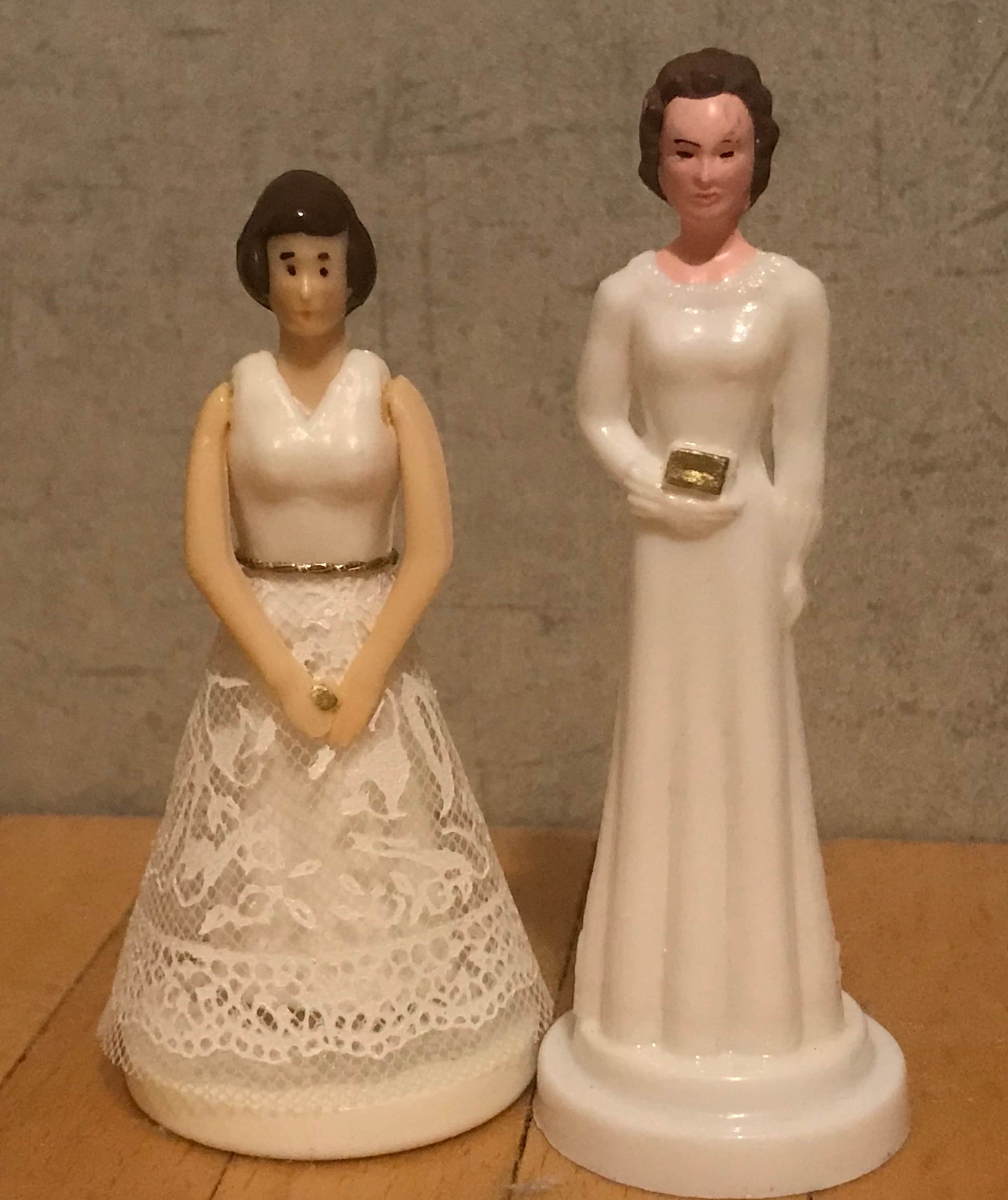 Vintage rare cake toppers. Girls/ women in white long dresses. | Etsy