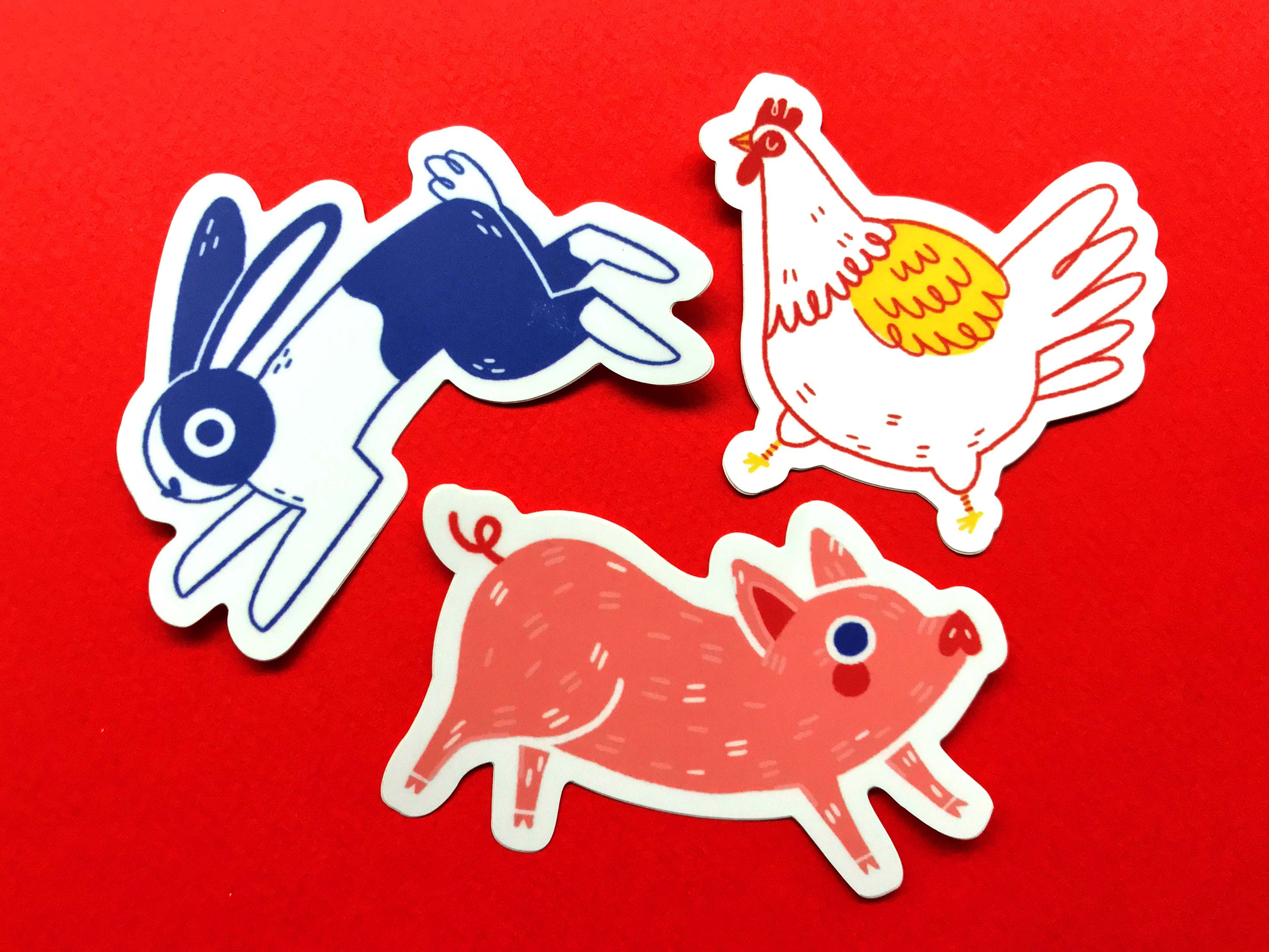 Chicken Sticker Waterproof Vinyl | Etsy