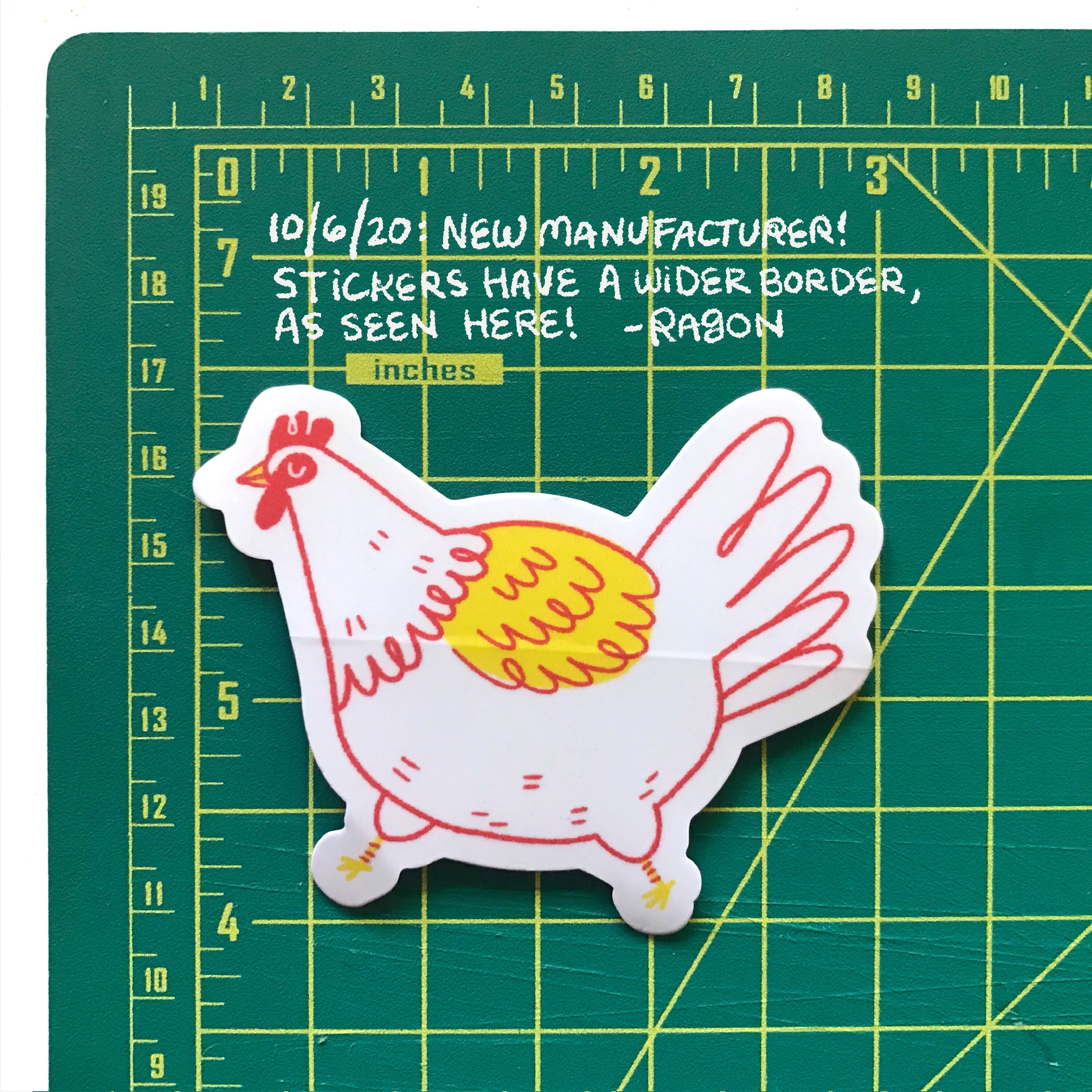 Chicken Sticker Waterproof Vinyl | Etsy