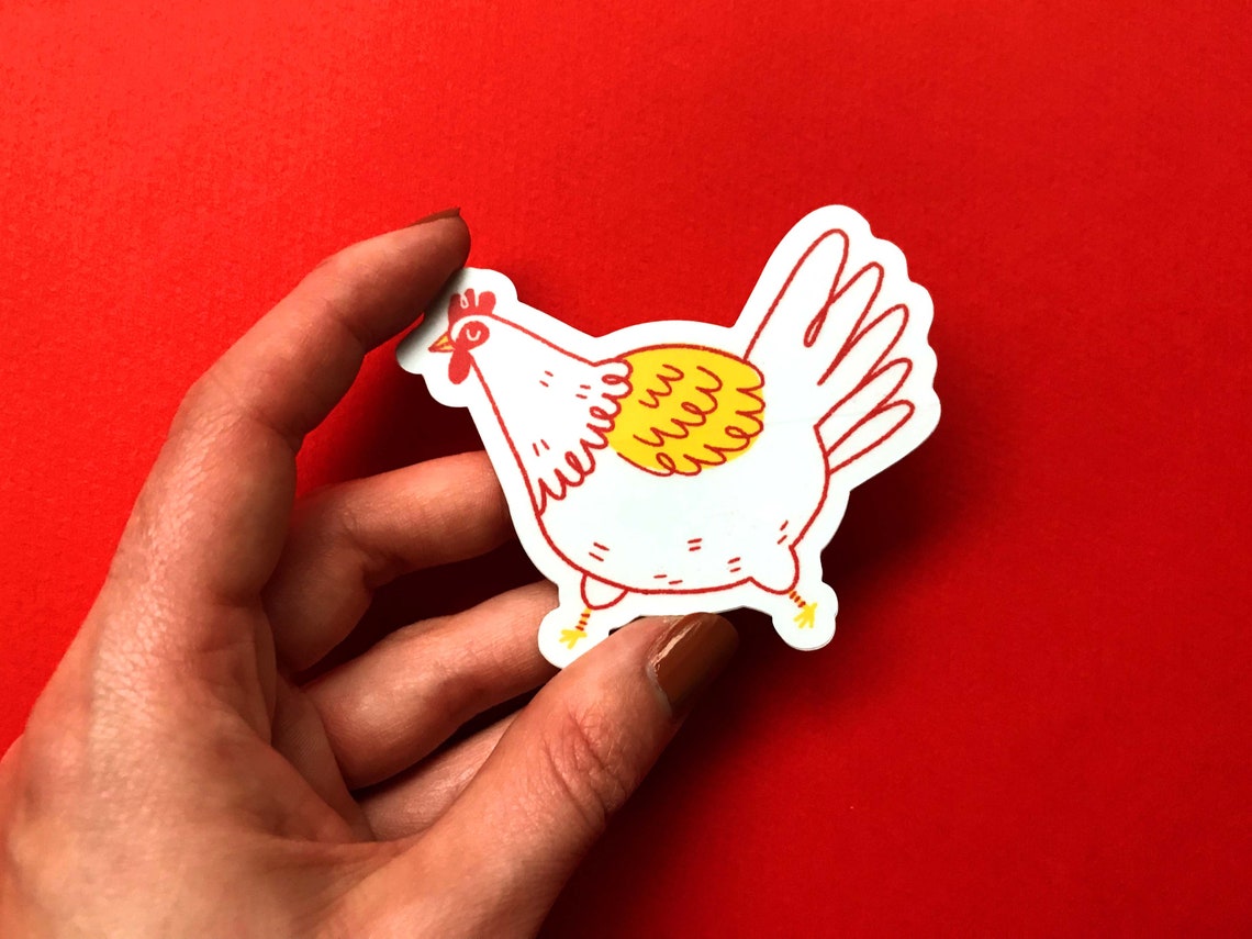 Chicken Sticker Waterproof Vinyl | Etsy