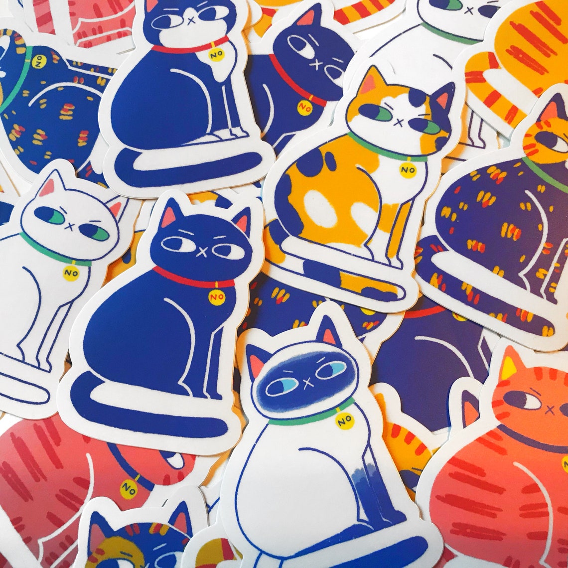 Side Eye Cat Sticker Waterproof Vinyl | Etsy