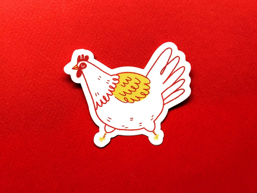 Chicken Sticker Waterproof Vinyl - Etsy