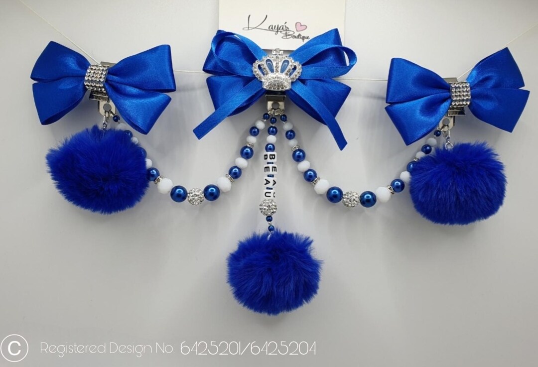 Big Bows Romany Triple Clip Hanging Pram Charm Shamballa Crystal Pearl ...