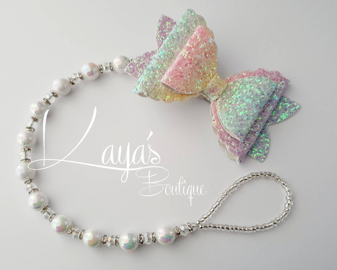 Big Glitter Bow Luxury Romany Bling Crystal Keepsake Dummy/pacifier ...
