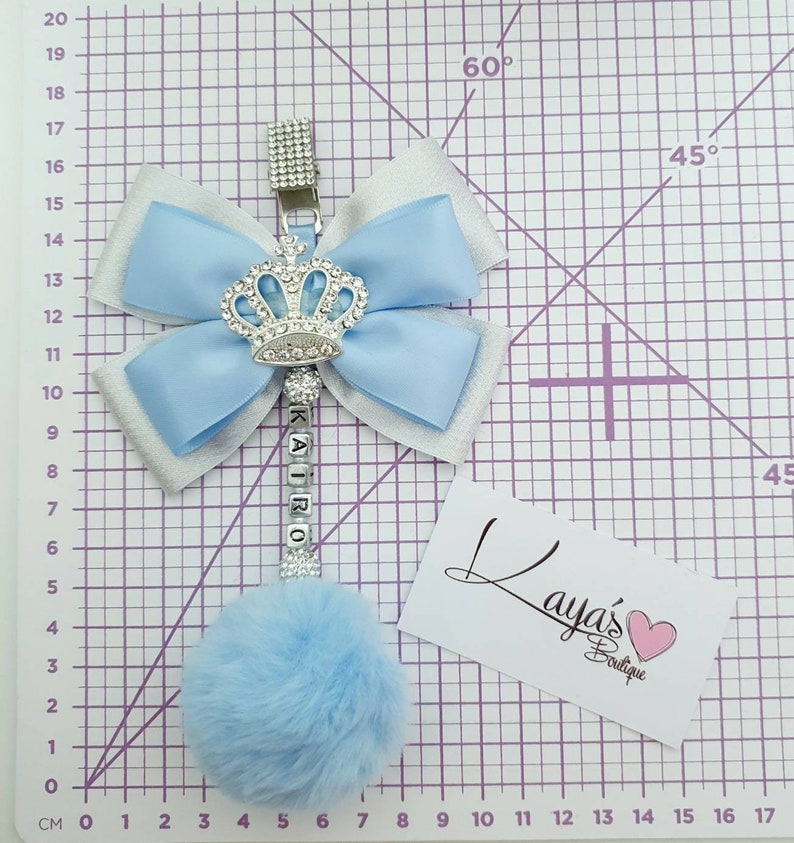 Diamante Crown Big Bow Romany Hanging Pram Charm New Baby Gift - Etsy