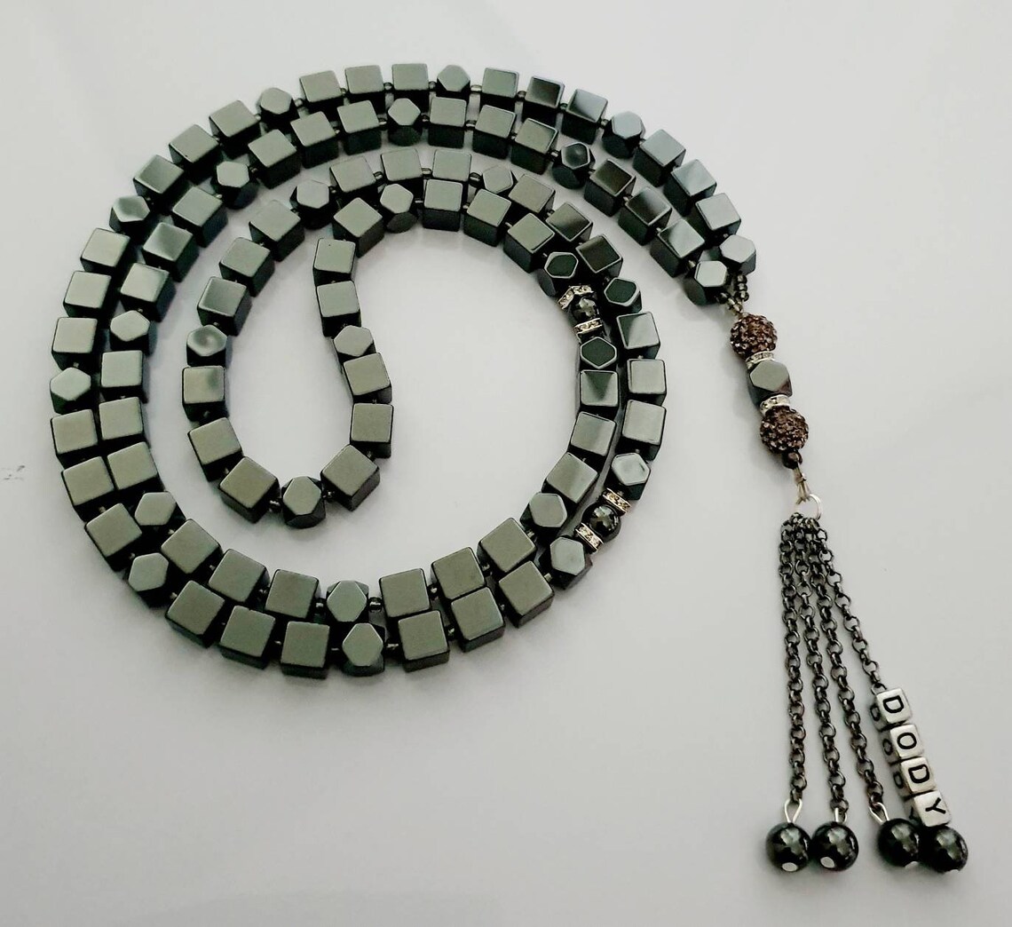 Luxury 100 Bead Tasbeeh Tasbih Premium Hematite Cube | Etsy