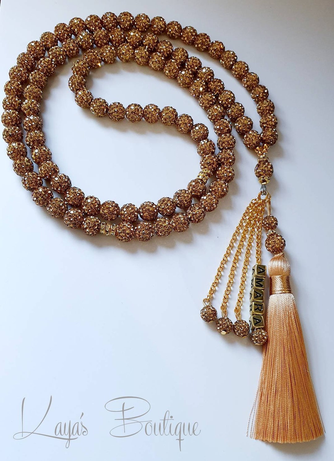 Luxury 100 Bead Tasbeeh Tasbih Premium Shamballa Personalised Islamic ...