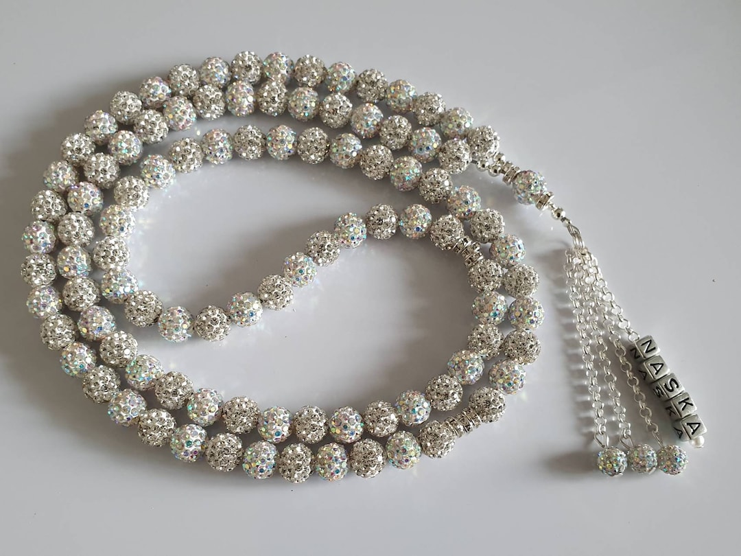 Luxury 100 Bead Tasbeeh Tasbih Premium Shamballa Personalised Islamic ...