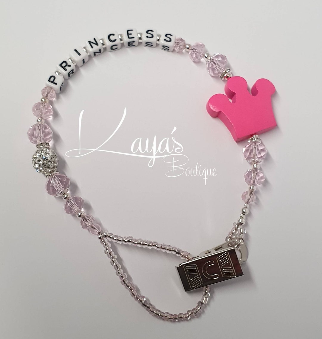 Personalized Pink Crown Keepsake Dummy Clip: Crystal Romany Reborn ...