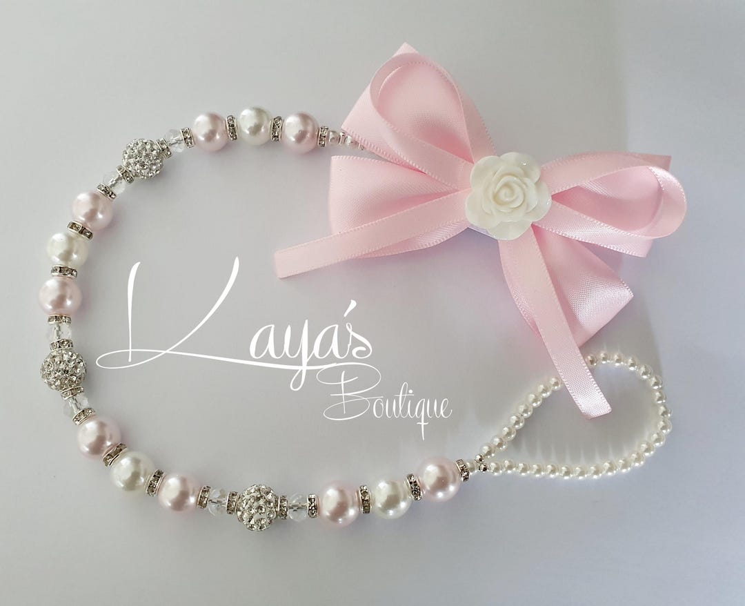 Reborn Keepsake Dummy Clip: Pink Pearl, Crystal, Bow - Etsy
