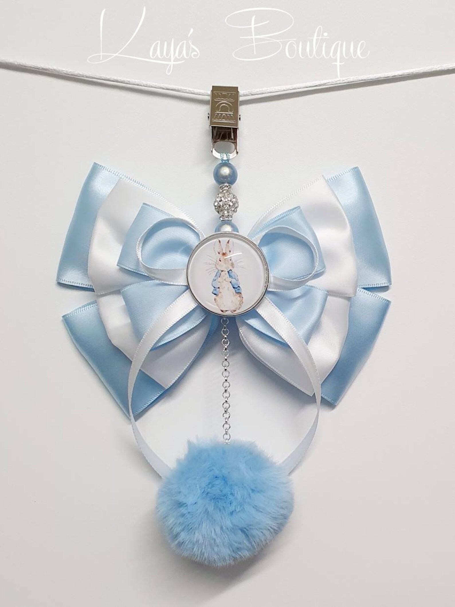 Peter Rabbit Big Bow Romany Hanging Pram/bag Charm New Baby | Etsy
