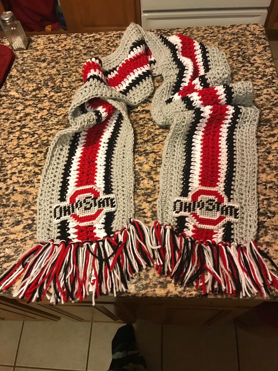 Crochet Ohio State Scarf - Etsy