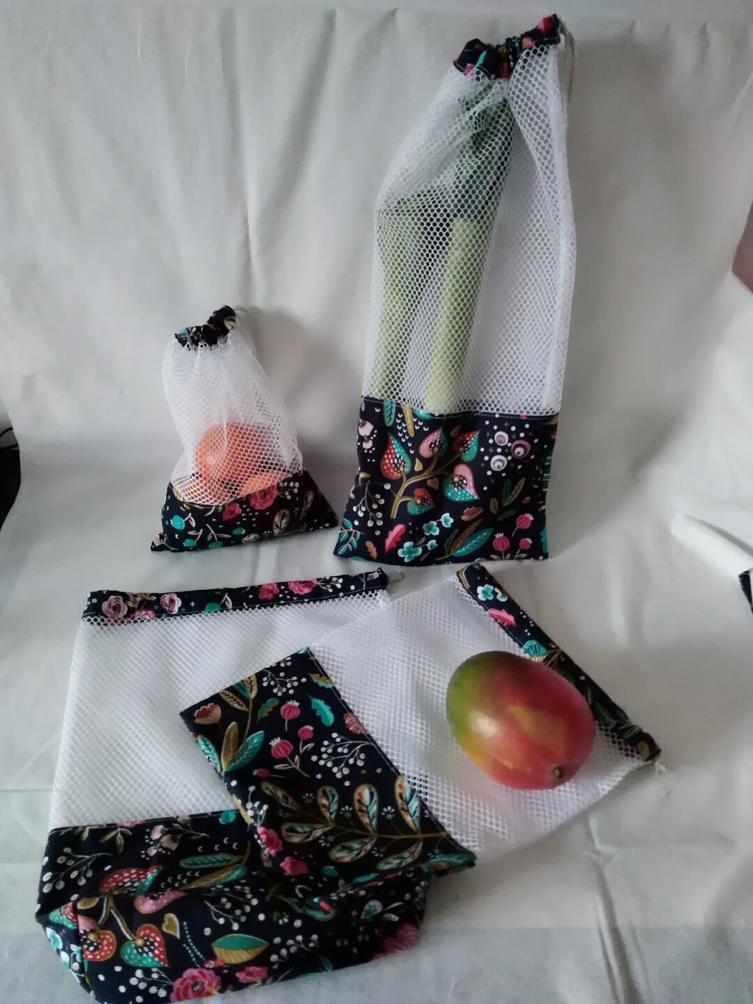 Fruit Bags, Vegetables, Leeks, Fabric, Net, Flowers, Zero Waste ...