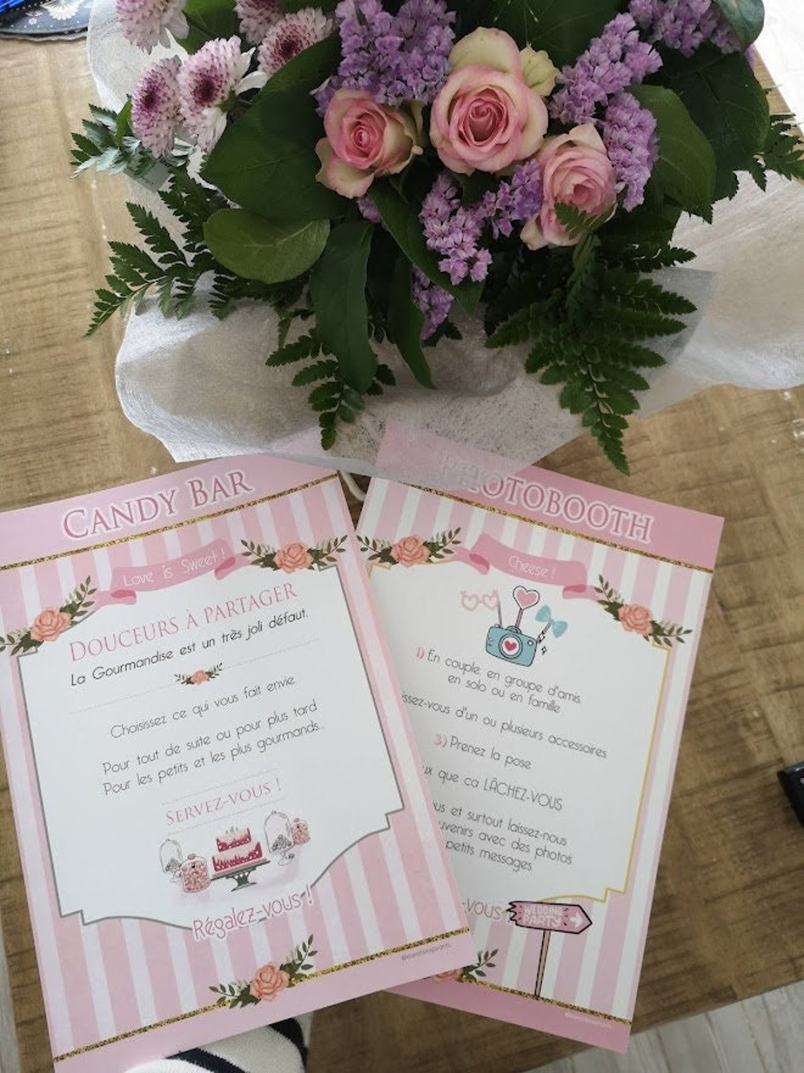 Affiche mariage, affiche candy bar mariage, affiche candy bar à ...