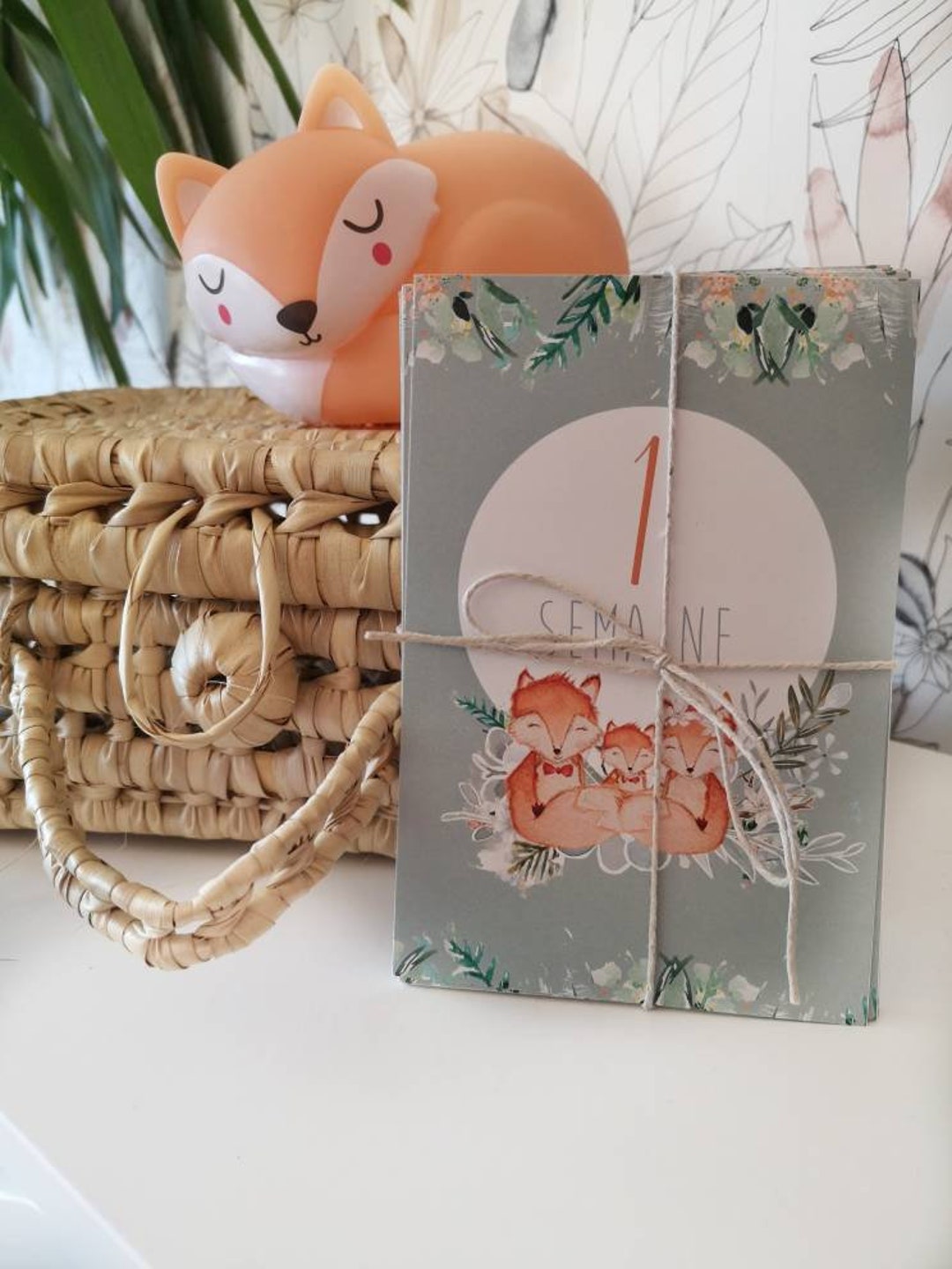 Baby Fox Step Cards, Baby Souvenirs, Birth Cards, First Year, First ...