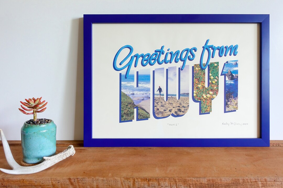 California Highway 1 Retro Road Trip Screenprint Limited - Etsy