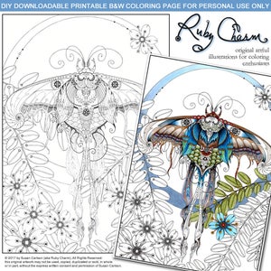 coloring pages moth moon