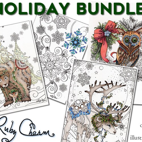 HOLIDAY BUNDLE: Download Print and Color Winter - Etsy