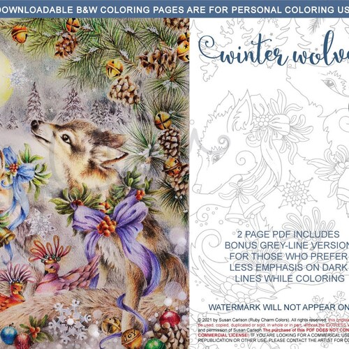 Winter Wonderland: Downloadable Printable PDF Coloring Page by - Etsy