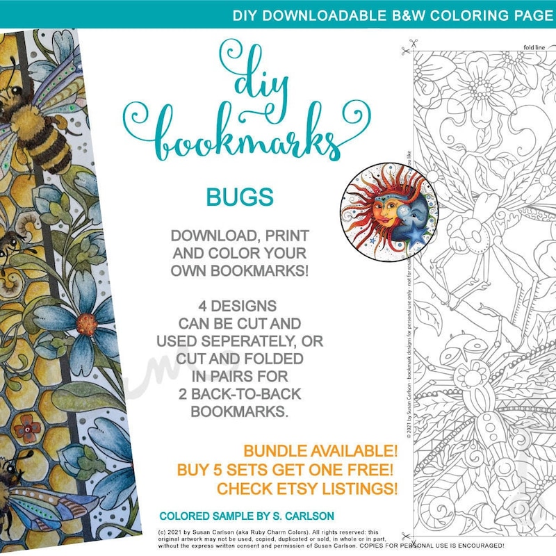 Printable Bee Book Marks - Etsy