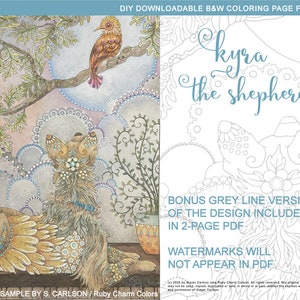 Kyra the Shepherd: Downloadable Printable PDF Coloring Page by | Etsy
