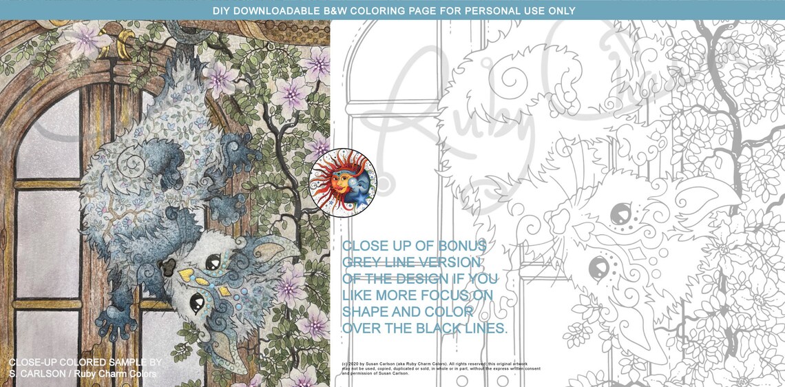 Opossum: Downloadable Printable PDF Coloring Page by Ruby - Etsy Canada