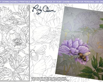 Fancy Rabbit: Downloadable PDF Coloring Page by Ruby Charm Colors ...