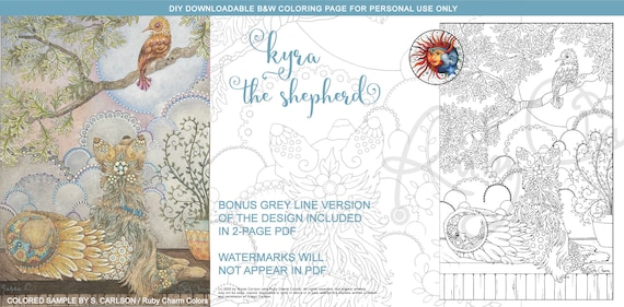 Kyra the Shepherd: Downloadable Printable PDF Coloring Page by | Etsy