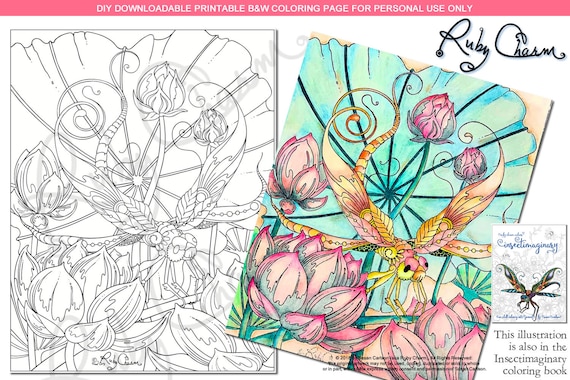 Insectimaginary Lotus Streamer Dragonfly: Downloadable PDF by - Etsy