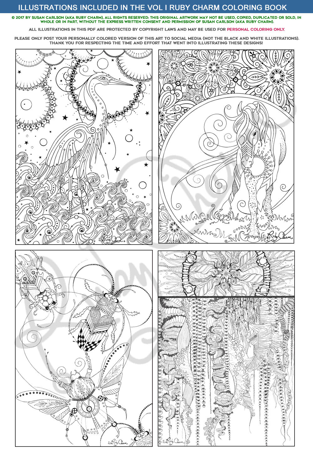 Printable PDF COLORING BOOK: Downloadable Coloring Pages - Etsy Canada