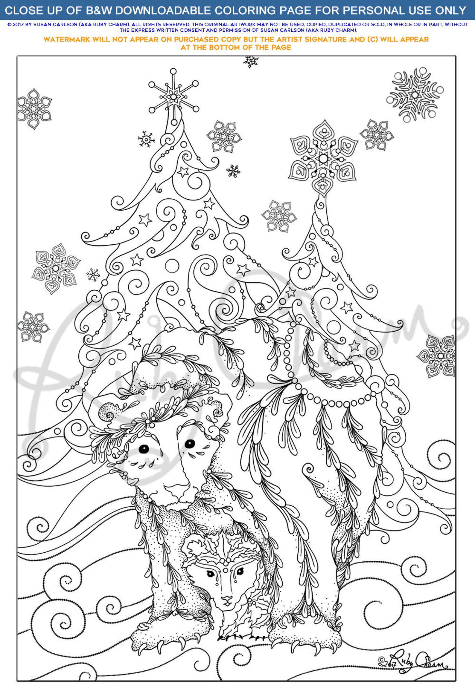 HOLIDAY BUNDLE: Download Print and Color Winter - Etsy
