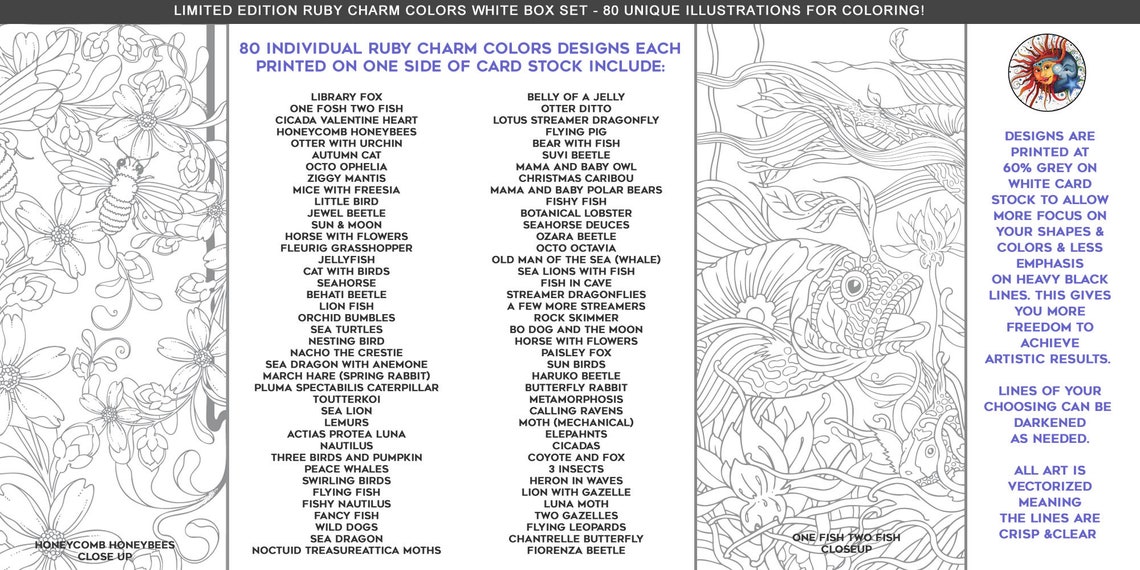 Limited Artist Edition Ruby Charm Colors White Box Set 80 - Etsy