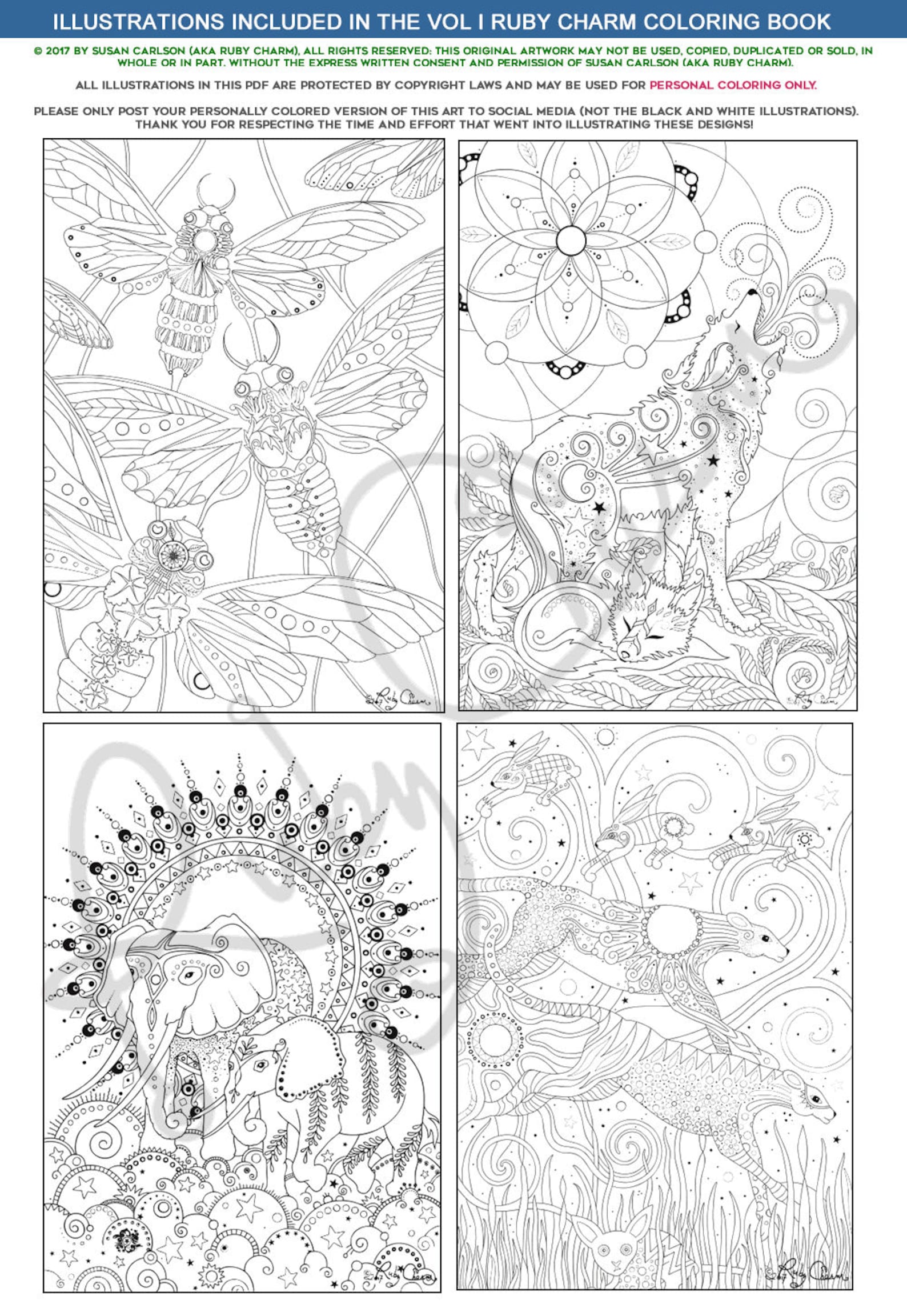 Printable PDF COLORING BOOK: Downloadable Coloring Pages - Etsy