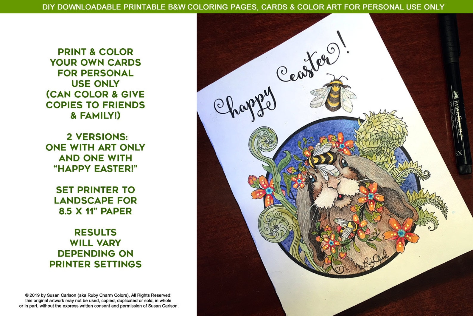 BUNNY BUNDLE: Downloadable Printable PDF Coloring Pages - Etsy