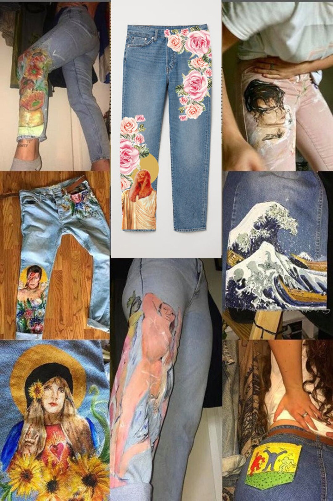 CUSTOM ORDERED Hand Painted Jeans - Etsy