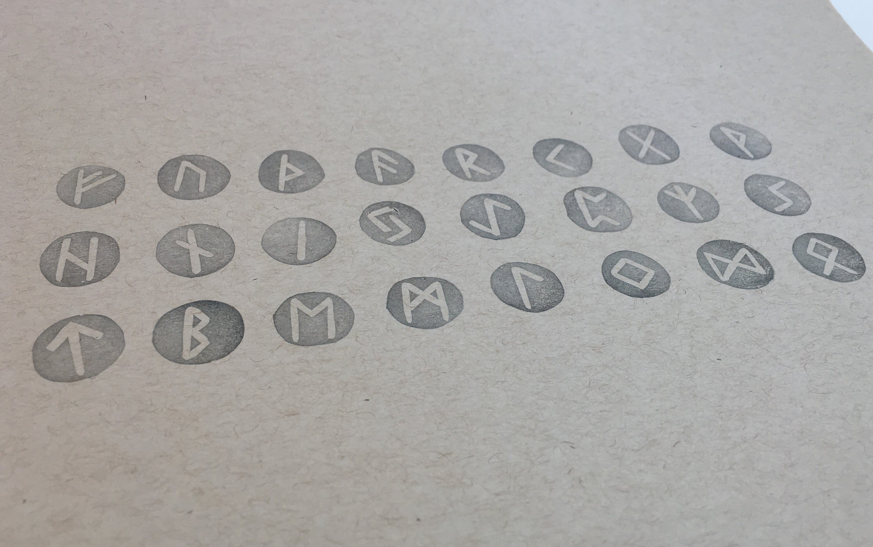 Elder Futhark Runes Mini Hand-carved Rubber Stamps, Set of 24 (custom ...