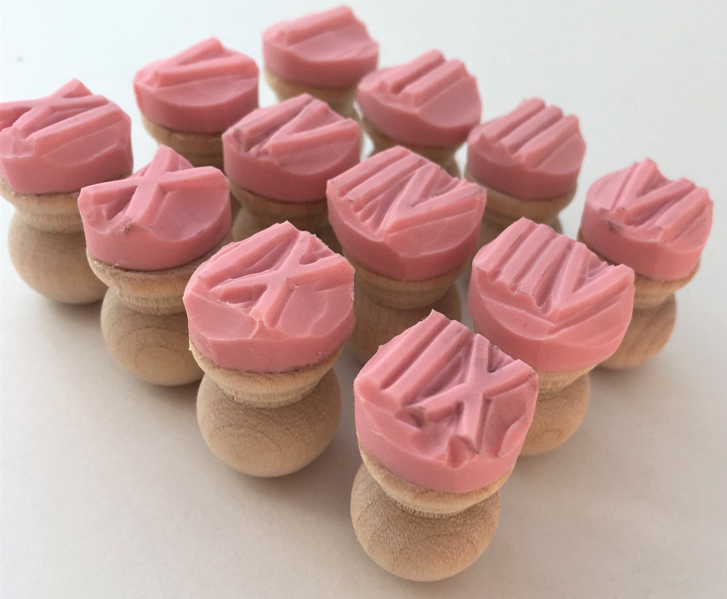 Set of 11 Mini Hand-Carved Roman Numeral Stamps 1-12 Makes | Etsy