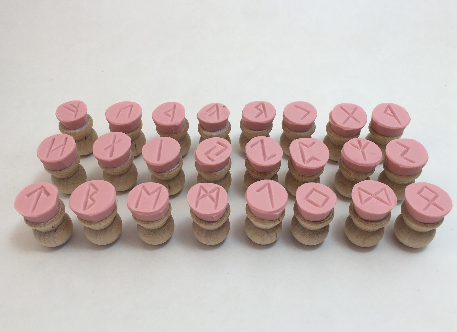 Elder Futhark Runes Mini Hand-carved Rubber Stamps, Set of 24 (custom ...