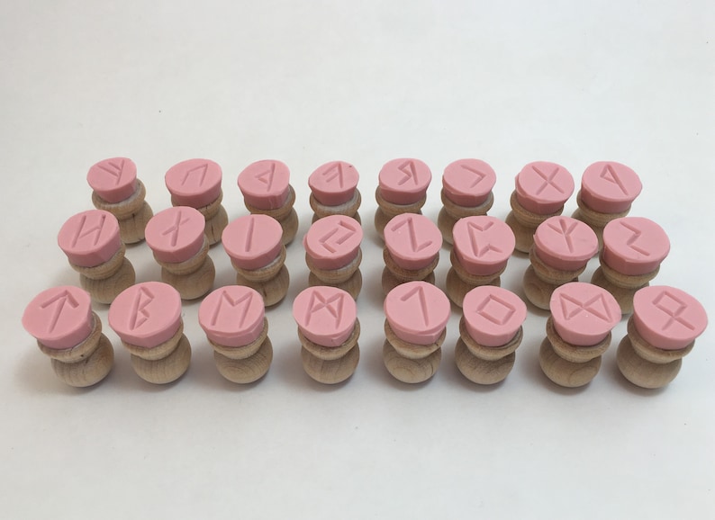 Elder Futhark Runes Mini Hand-carved Rubber Stamps, Set of 24 (custom ...