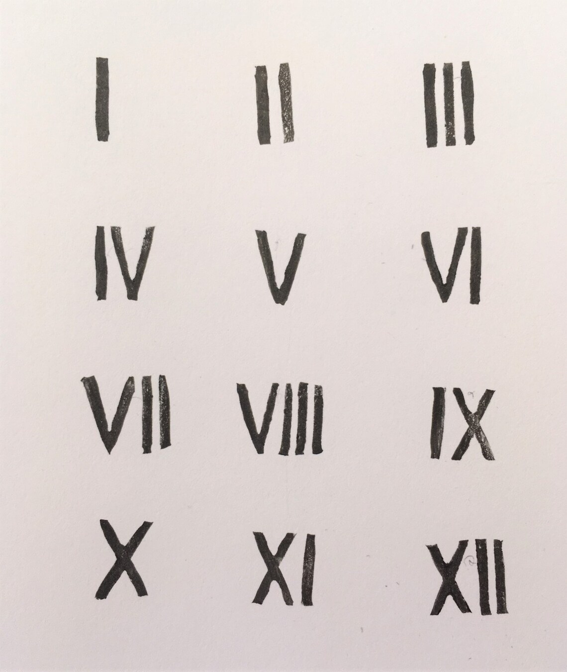 Set of 11 Mini Hand-carved Roman Numeral Stamps 1-12 makes | Etsy