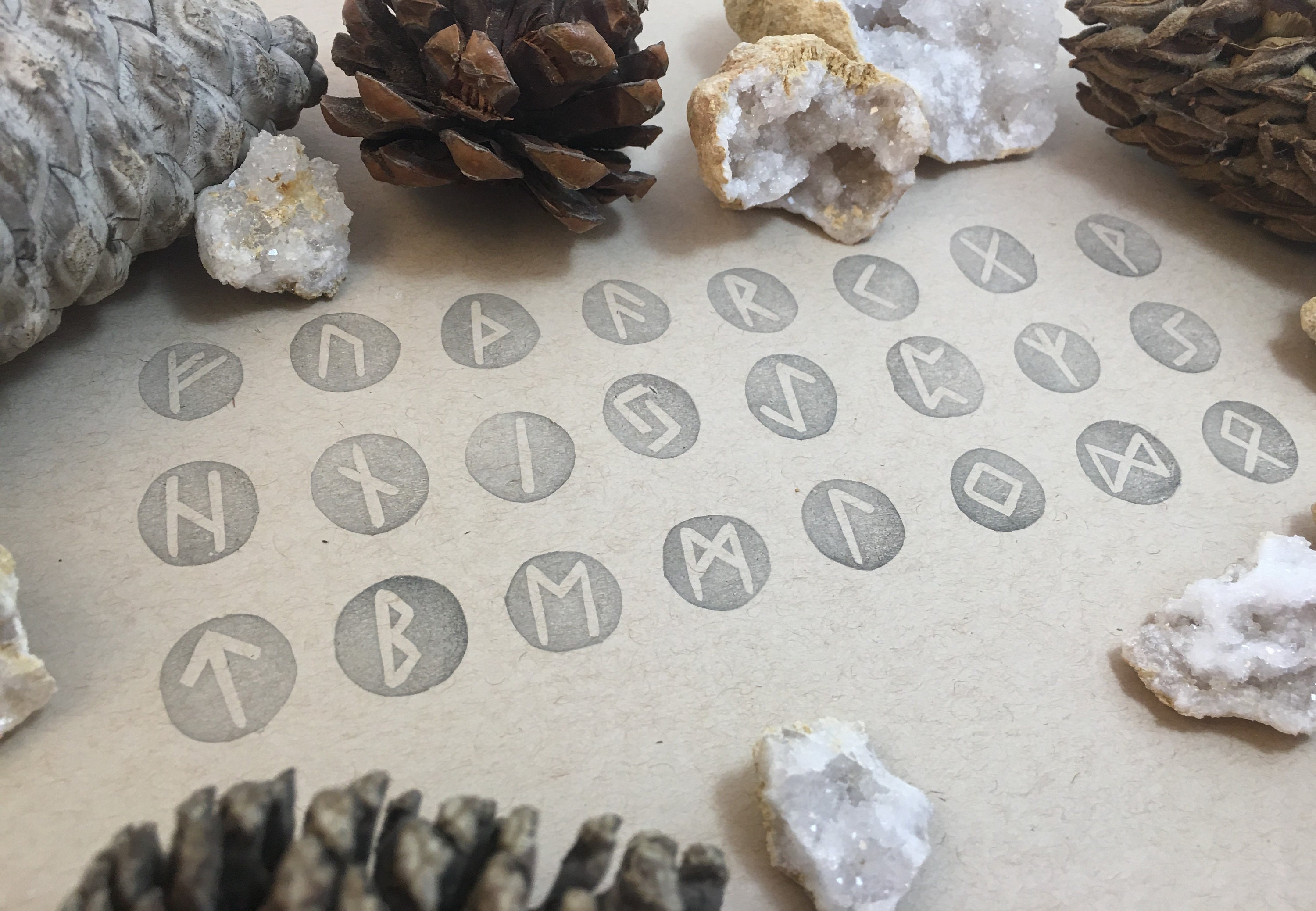 Elder Futhark Runes Mini Hand-carved Rubber Stamps, Set of 24 (custom ...