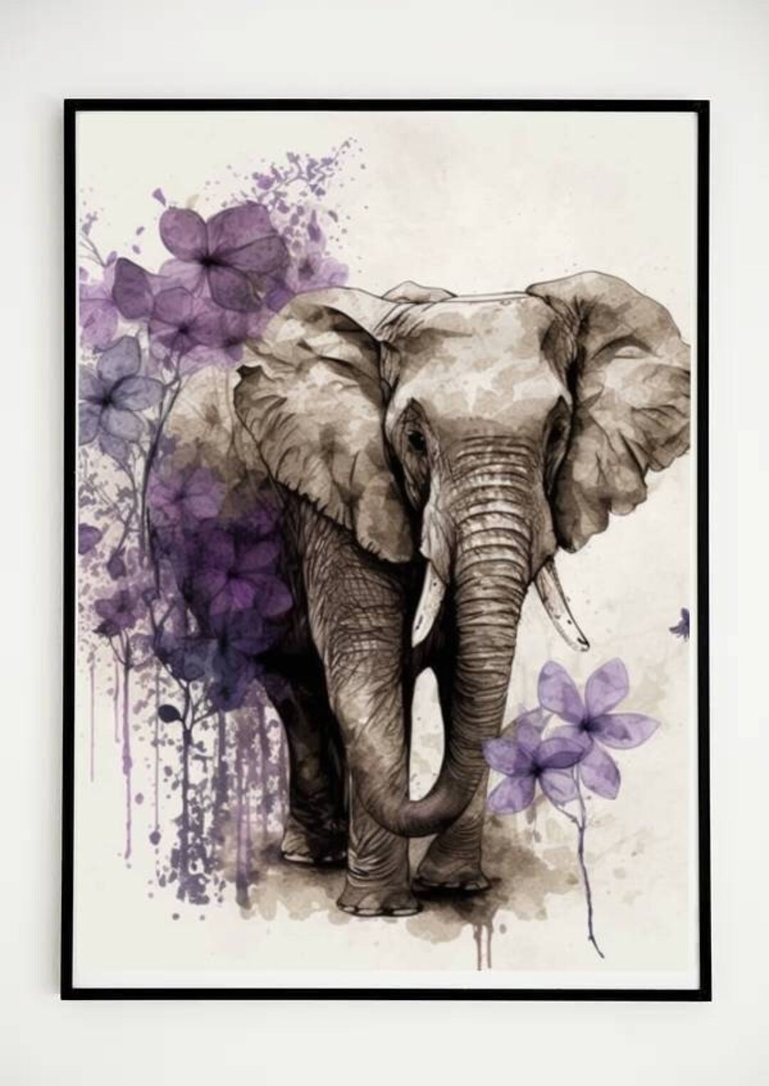 Printable Wall Art - Nursery Printable - Cute Elephant - Elephant With ...